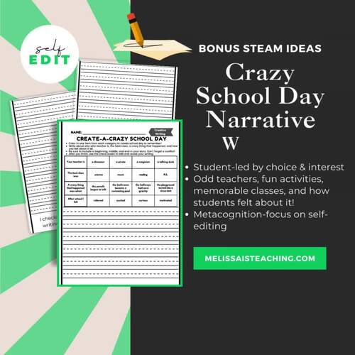 Crazy School Day Back to School Story Writing Sub Plan 2nd 3rd 4th 5th ...