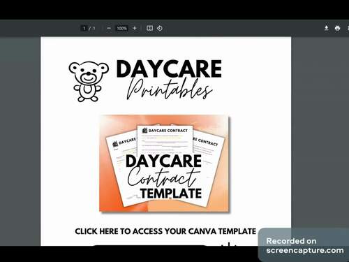 Daycare Contract Template | Childcare Agreement | Daycare Enrollment Forms