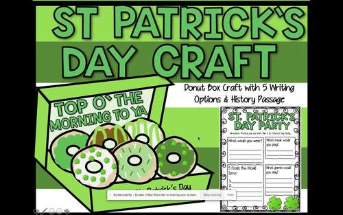 St. Patrick's Day Craft, Writing, and History Passage- No Prep, Easy ...