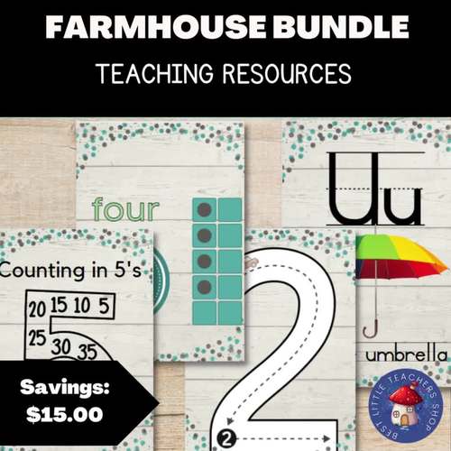 Classroom Décor Bundle | Farmhouse Theme | Neutral, Rustic Colour Palette