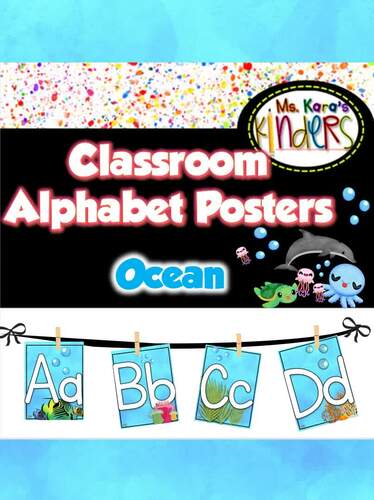 Classroom Alphabet Posters | Editable | Ocean Theme by Ms Kara s Kinders