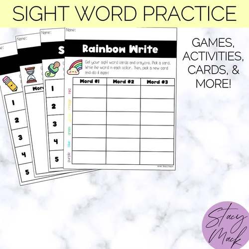 Sight Word Games, Activities, & Cards | Editable | August | Bus Theme