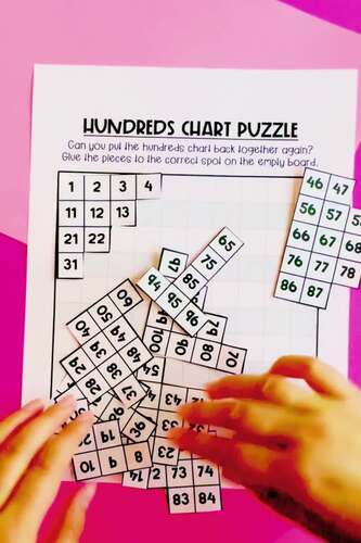 Hundreds Chart Puzzles: Up & Over 100, 120, 200 100th Day 1st, 2nd ...