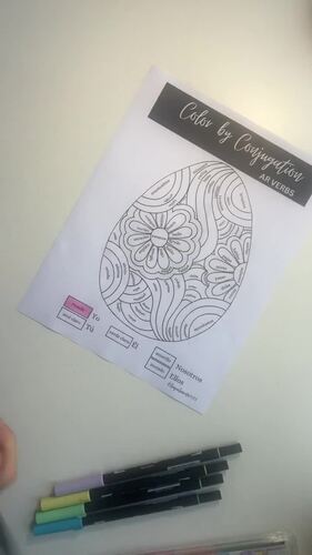 Easter Present Tense AR Color By Conjugation by SinginSenorita | TPT