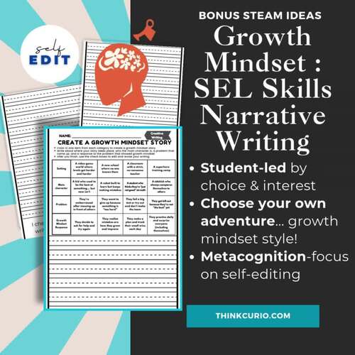 Growth Mindset SEL Skills Strategies Writing Activity Sub Plan 2nd 3rd ...