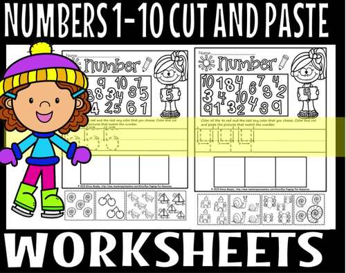 Numbers 1-10 write cut and paste by Murphys lesson design studio
