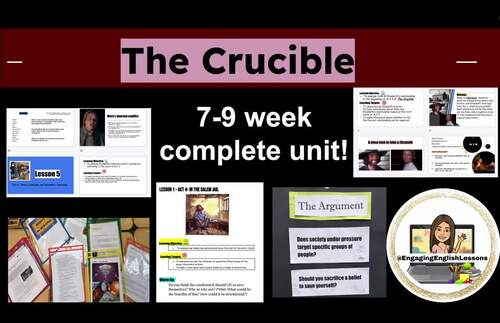The Crucible Growing Bundle - 7-9 week complete unit! Slides, TaskCards ...