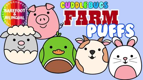 Farm Animal Puffs Clipart - Cuddlebugs Collection Farm Clipart | TPT