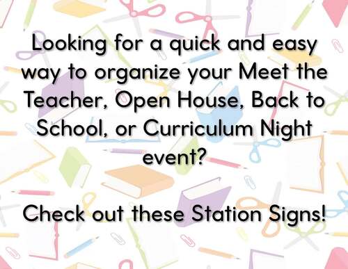 Boho Theme Meet the Teacher Open House Station Signs | Editable | TPT