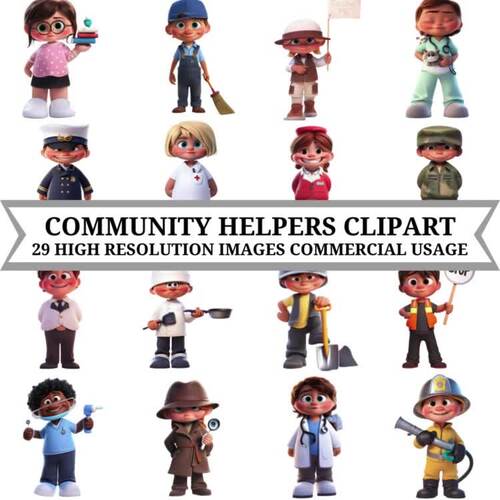 Community Helpers Big Bundle Clipart Set | Commercial Usage by BRAINZe