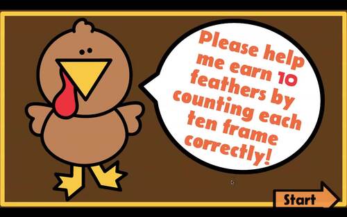 Turkey Ten Frames Digital Game for Google Slides by Little Learner Garden