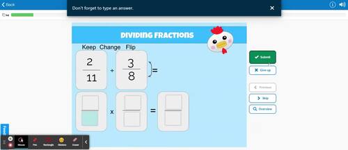 5th - 7th Dividing Fractions Boom Deck Activity - Keep Change Flip/KFC ...