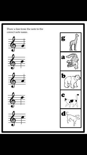 G Position Note Names: Music Theory Worksheets for Piano Students