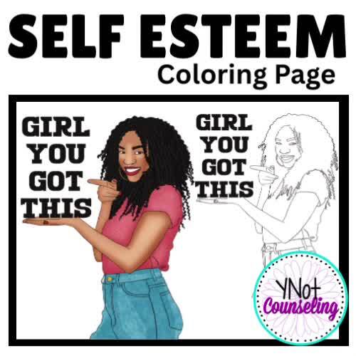 Positive Affirmation Coloring Page for Girls | Confidence & Self-Love | SEL