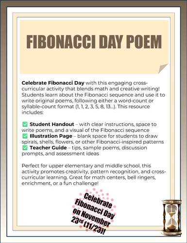 Fibonacci Sequence Cross-Curricular Bundle | STEAM Art, Poetry, and ...