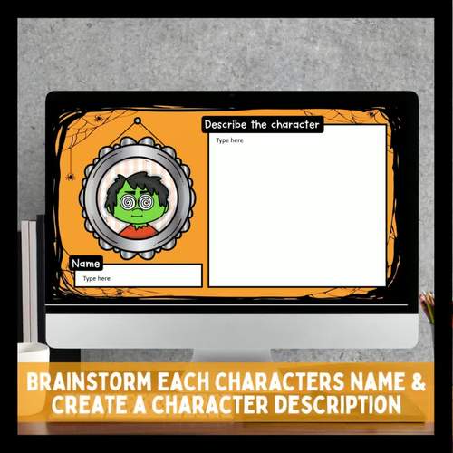 Halloween Portrait Gallery & Character Description Writing Worksheets ...
