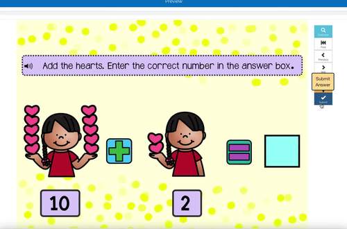 Valentine Heart Counting 1-10 Level 1 Boom Cards™ Digital Task Cards