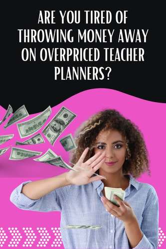 Black, White, and Brights Low Ink Printable Teacher Planner | TPT