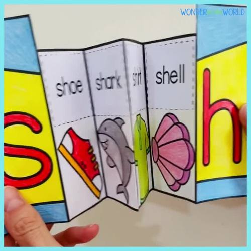 Consonant digraphs cut and paste craft activity ch th wh sh beginning ...