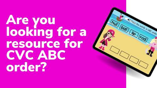 ABC Order CVC Words Boom Cards | Alphabetical Order by Fiddleheads