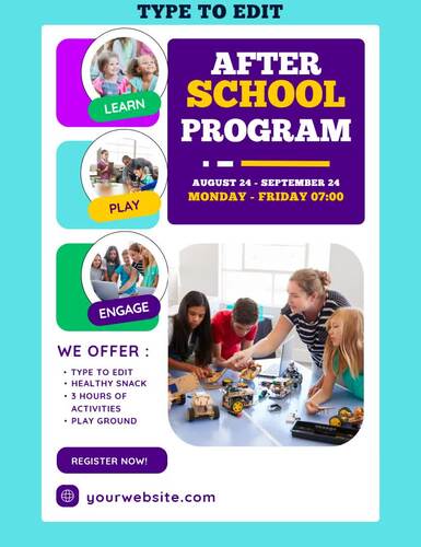 Afterschool Program Homework Flyers (6) Fully Customize your Flyer ...