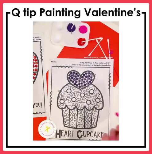 Valentines Day Craft Q tip Painting Fine Motor Dot Art Heart Activities ...
