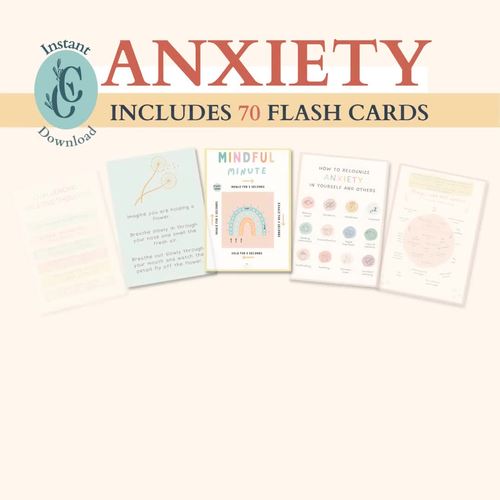 Anxiety coping cards, anxiety, worry, zones of regulation, CBT, management