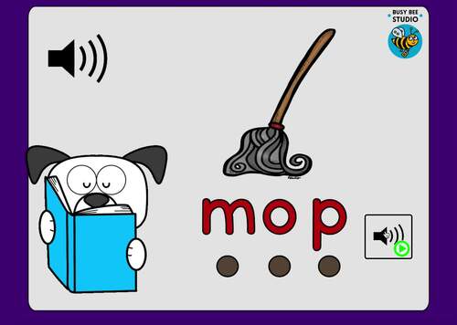 CVC Words Short O Boom Cards with Audio by Busy Bee Studio | TPT