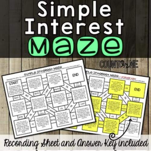 No Prep Simple Interest Maze by Thriving Teacher Inc | TPT