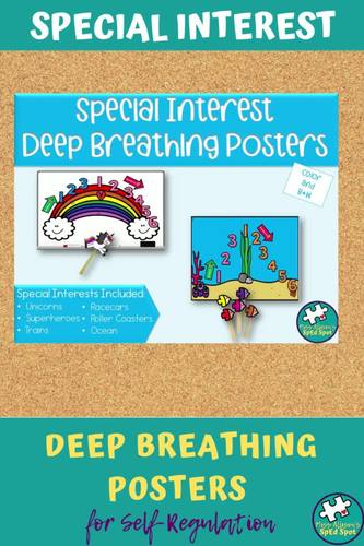 Special Interest Deep Breathing Posters for Self-Regulation | TPT