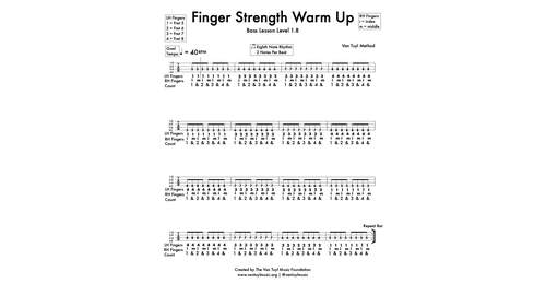 Finger Strength & Technique Exercise for Bass Guitar Level 1.8 | TPT