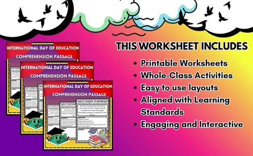 International Day of Education Literacy Pack|Short Reading ...