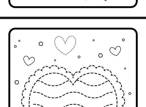 HEART Trace and Color Pages, VALENTINES DAY Coloring Craft, Love Activity
