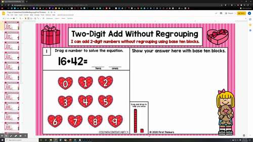 2 Digit Addition Without Regrouping Valentines Day Math Games Google Seesaw