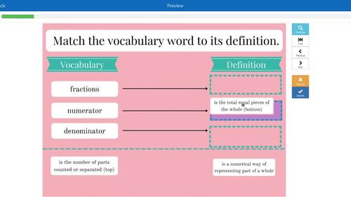 Math Virginia SOL 3.2 a,b - Identifying Fractions Digital Activity