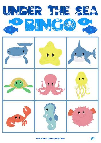 Under the Sea BINGO For Preschool-Kindergarten, Under the Sea Games