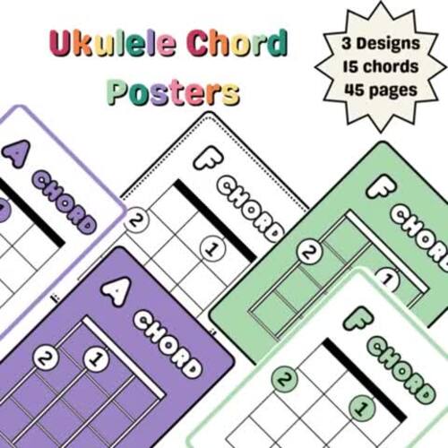 Ukulele Chord Posters For The Classroom by ClassroomClassicCo | TPT