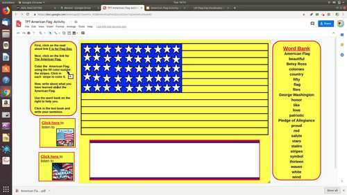 American Flag Activity Digital Distance Learning NOPREP by K's Digital ...