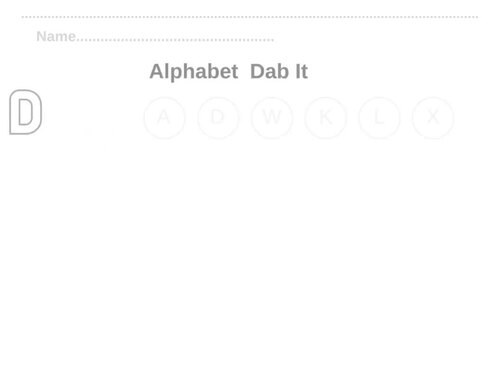 Alphabet dab it Printable, Preschool Curriculum, Kindergarten Worksheets.