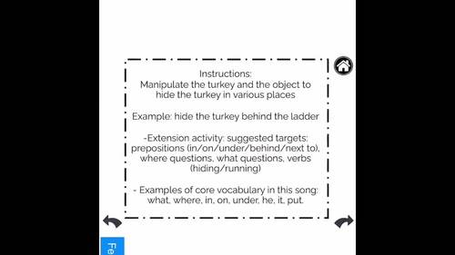 Thanksgiving Songs & Fingerplays: Turkey and Prepositions: BOOM Version