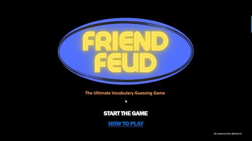 Vocabulary Game. Friend Feud. Game 5 of (5). ESL. EFL. ELA. Fun ...