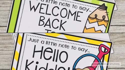 Welcome Postcards to Students Editable by Hodge Podge Studies | TpT