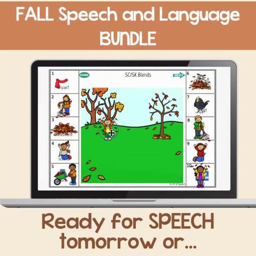 Fall NO PREP Speech and Language Build a Scene Boom Cards™ Bundle