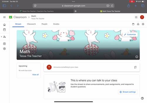 Easter Bunny Animated Google Classroom Banner Header by Tessa The Teacher