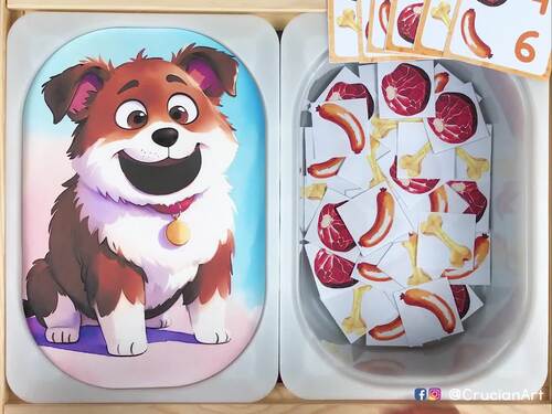 Feed the Puppy Insert Template: Matching & Counting Activity for FLISAT ...