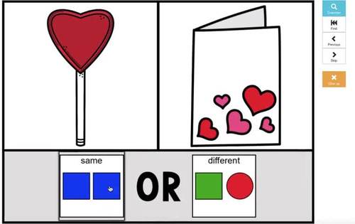 Same or Different? Valentine's Day Boom Cards by Katie Gordon SLP