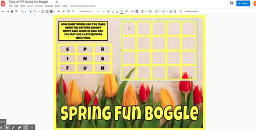 Spring Boggle Fun by K's Digital Store | Teachers Pay Teachers