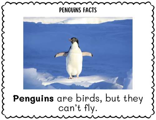Printable and digital winter animals Facts about the Penguins with ...