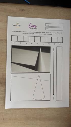 Shading a Cone – Form Drawing & Shading Workbook by Natalie Smith Art