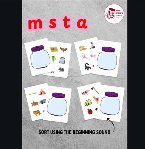 Sorting Initial Sound Set 1 msta | Beginning Sound Activities | Phonics ...